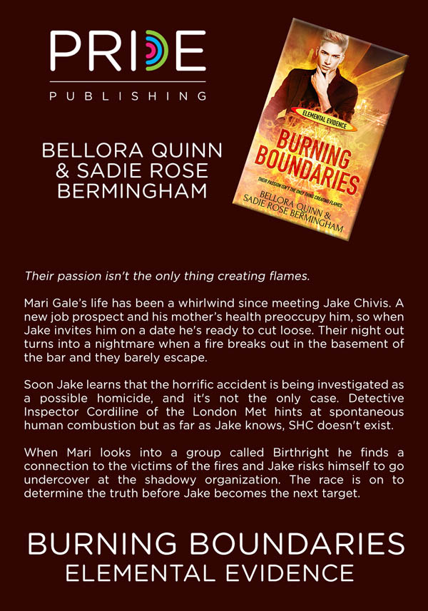Burning Boundaries poster – Bellora Quinn & Sadie Rose Bermingham – Queeromance Ink