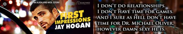 First Impressions banner – Jay Hogan – Queeromance Ink